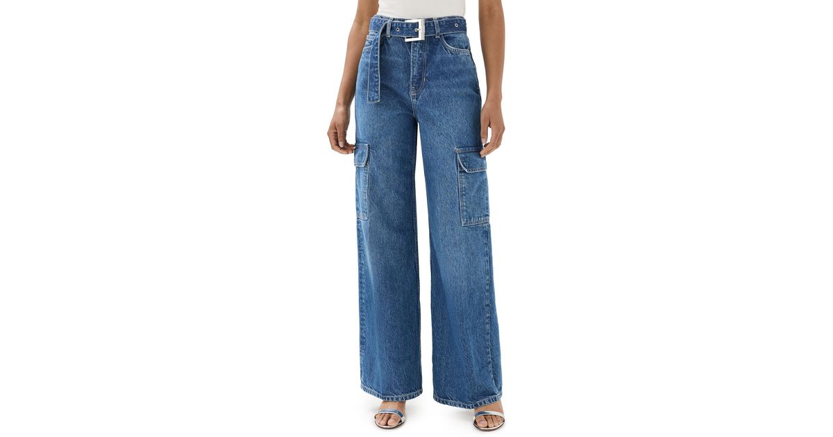 Reformation Cary Belted Cargo High Rise Slouchy Jeans in Blue | Lyst