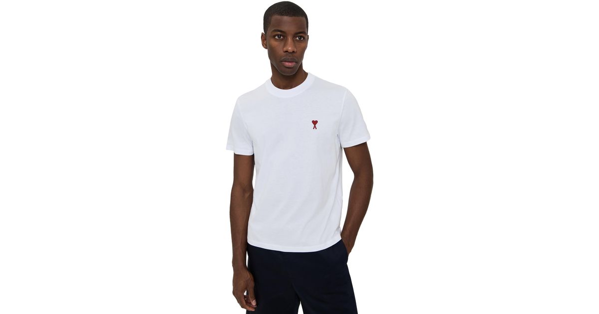 Ami Paris Adc Classic Fit Logo Tee in White for Men | Lyst