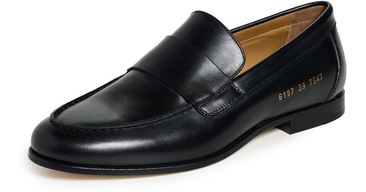 Common Projects Flat Loafers in Black | Lyst