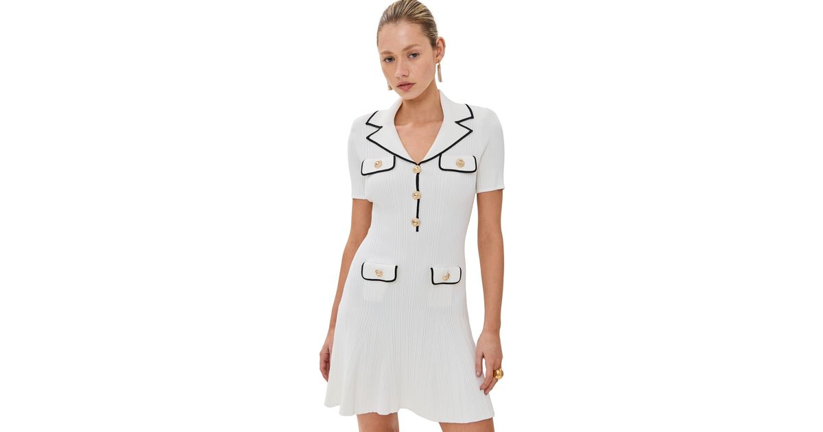 Self-Portrait Viscose Rib Knit in Black | Lyst