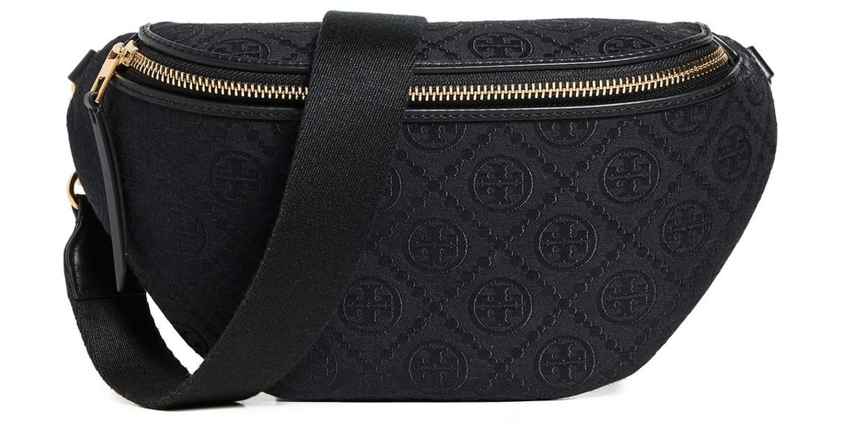 Tory Burch T Monogram Belt Bag in Black | Lyst