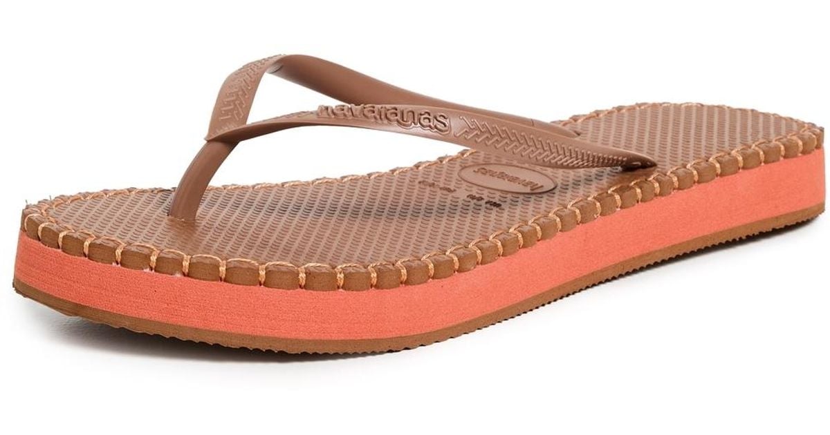 Havaianas Slim Flatform Loop Flip Flops in Black | Lyst