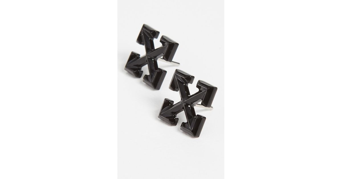 Off-White c/o Virgil Abloh Small Arrow Earrings in Black | Lyst