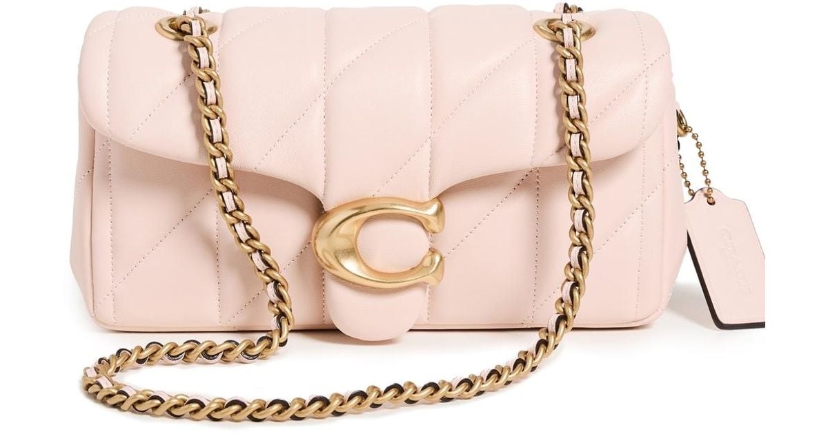 COACH Quilted Tabby Shoulder Bag 20 With Chain in Pink | Lyst