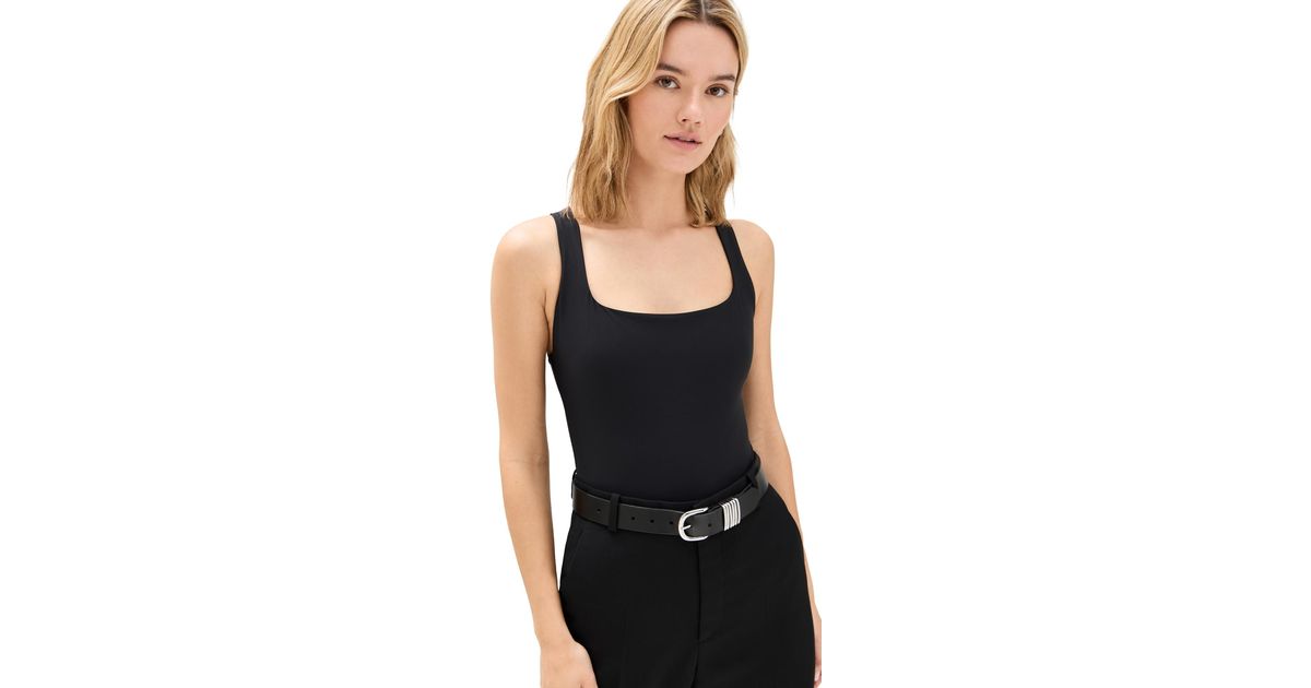 Stylest Square Neck Bodysuit in Black | Lyst