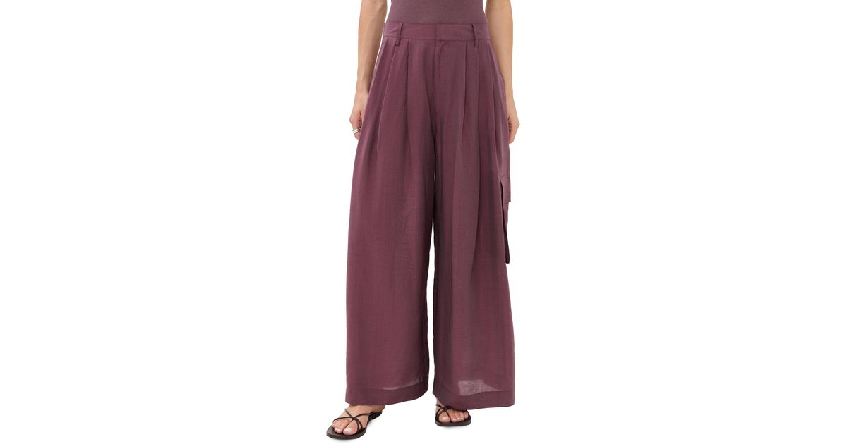 Tibi Silk Voile Cargo Triple Pleat Pants in Purple | Lyst