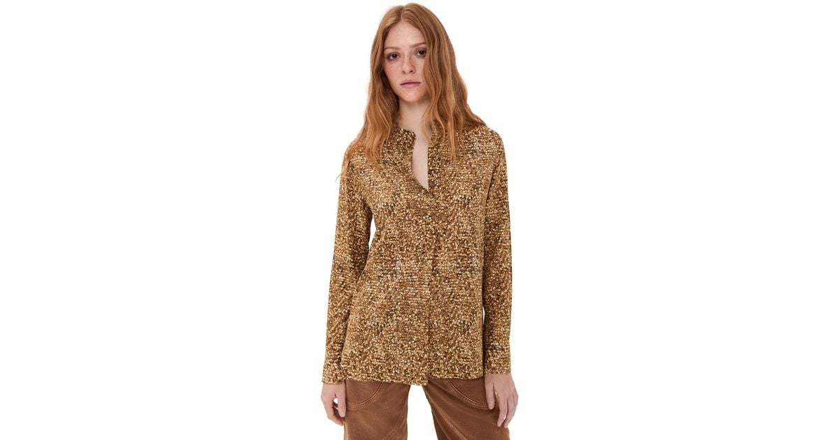 Isabel Marant Sima Top in Brown | Lyst