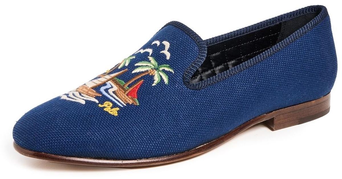 Polo Ralph Lauren Paxton Tropical Slip Ons in Blue for Men | Lyst