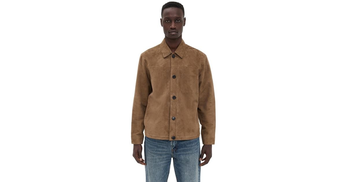 Club Monaco Nappa Suede Jacket in Brown for Men | Lyst