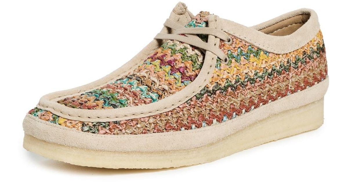 Clarks Somerset Collection Raffia Wallabee Shoes in White for Men | Lyst