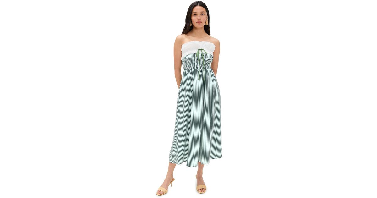 Bailey Rose Striped Midi Dress in Blue | Lyst