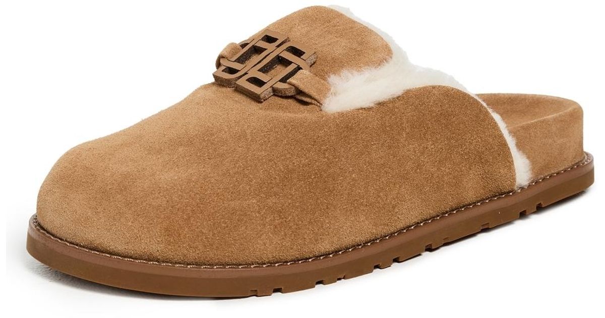 Jonathan Simkhai Mila Suede Shearling Slippers in White | Lyst