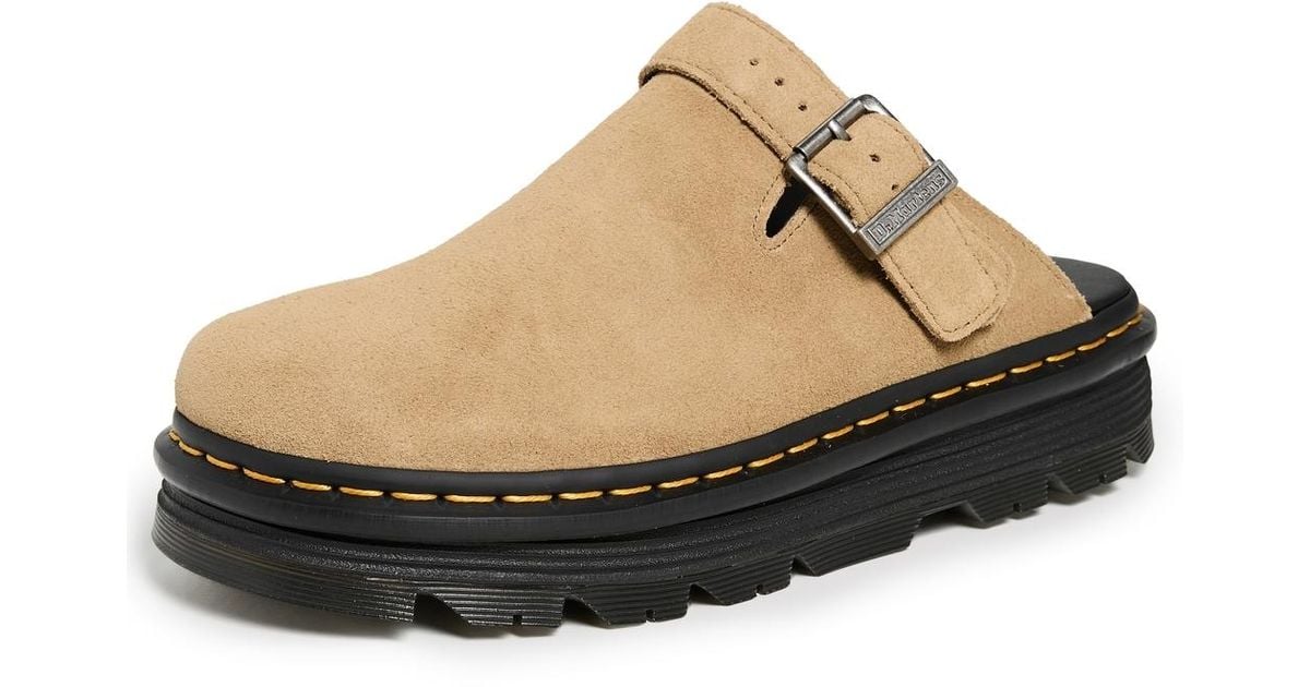 Dr. Martens Zebzag Mule Suede Clogs in Black | Lyst