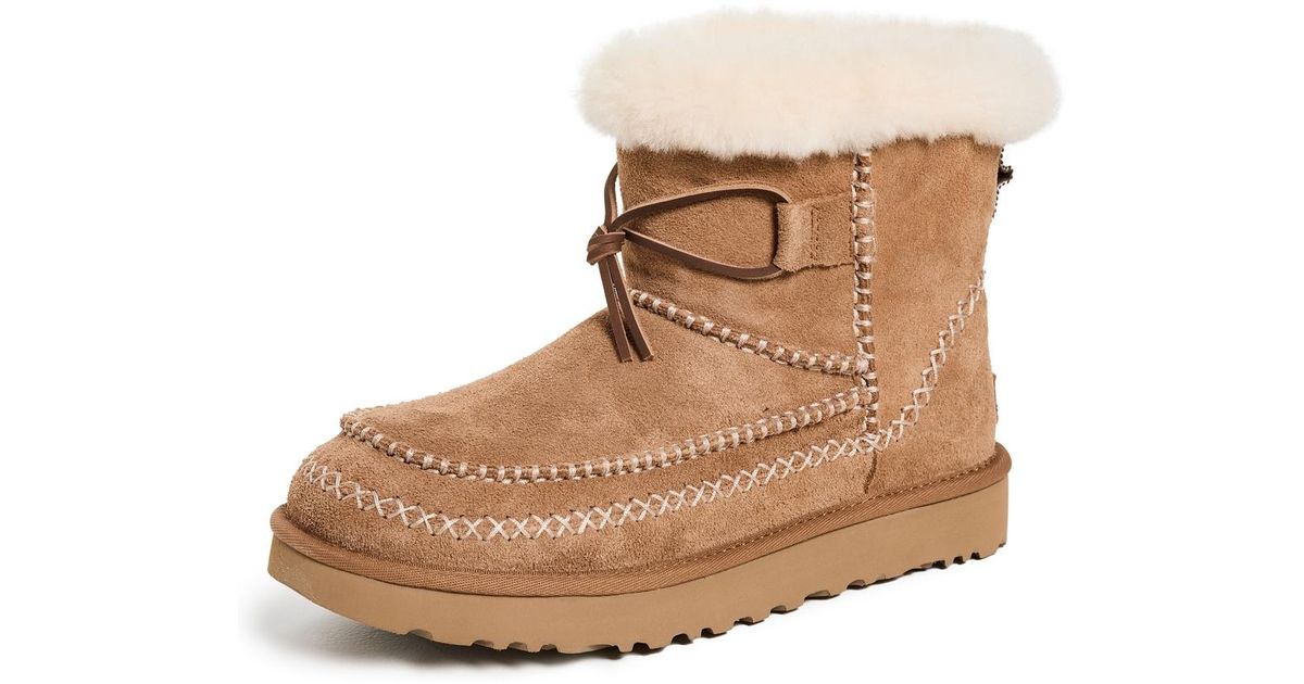 UGG Classic Mini Alpine Boots in White | Lyst