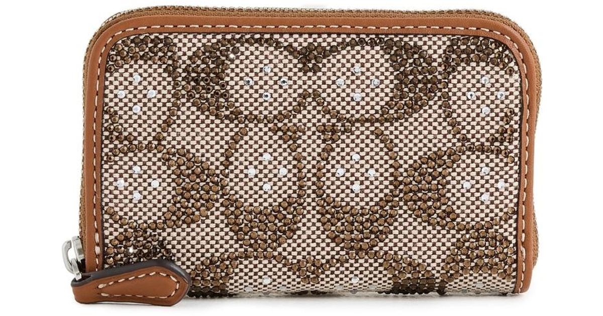 COACH Crystal Signature Jacquard Essential Small Card Case | Lyst