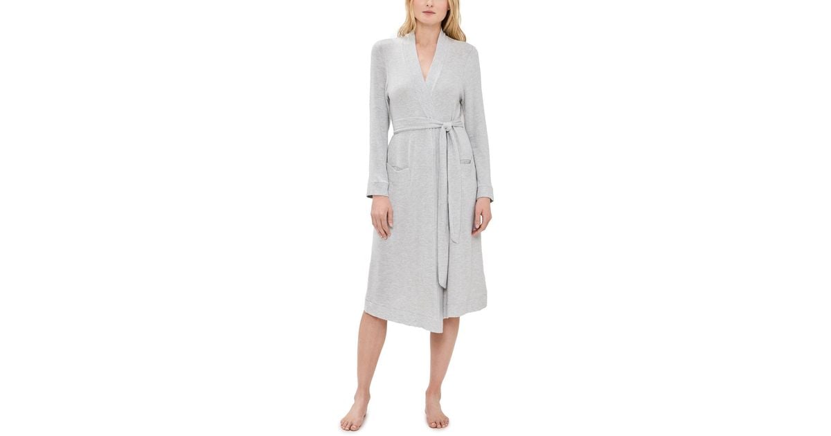 Eberjey Cozy Tie Robe T. Heather Grey | Lyst