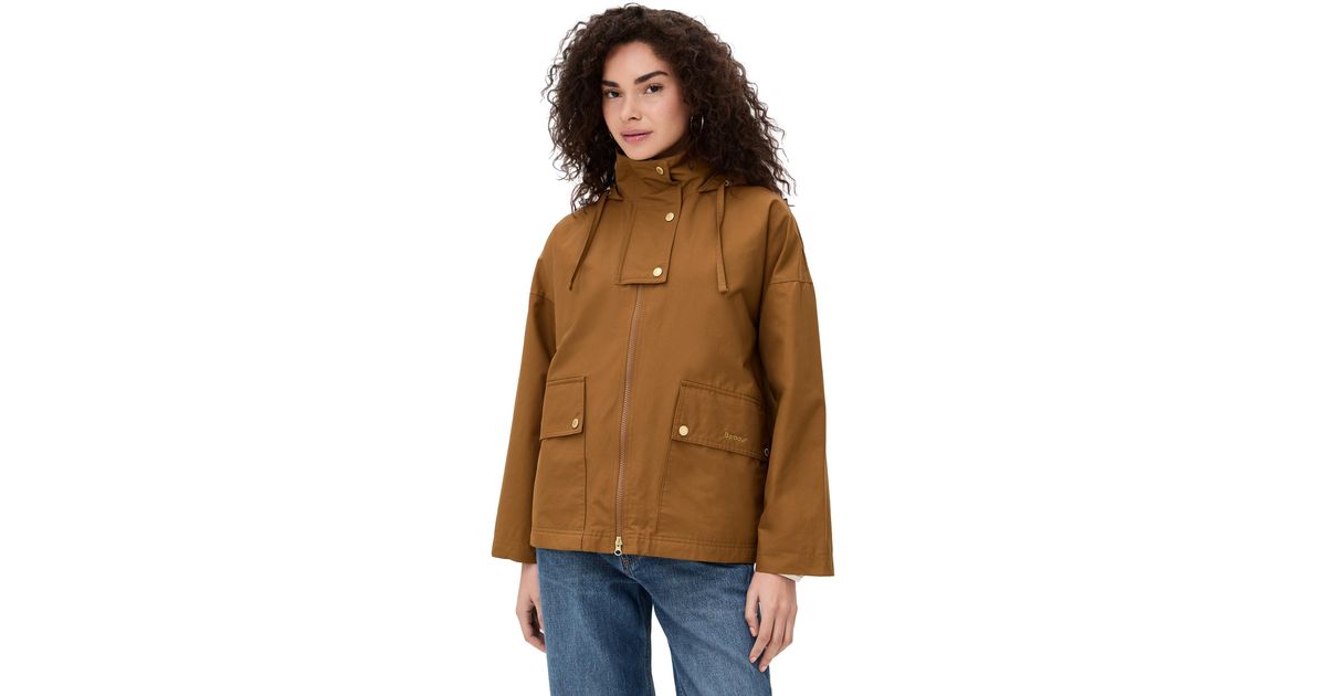 Barbour Cecile Showerproof Jacket in Brown | Lyst