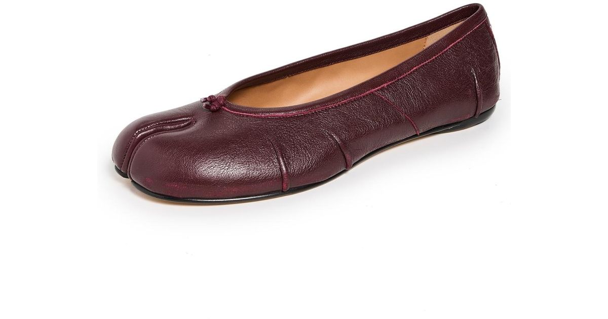 Maison Margiela Tabi Ballerina Flats in Red | Lyst