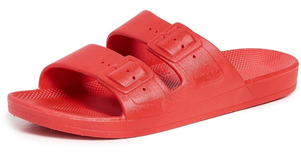 FREEDOM MOSES Two-Band Slides in Red | Lyst