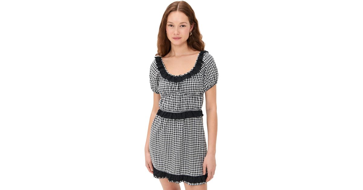 Bailey Rose Gingham Dress in Black | Lyst