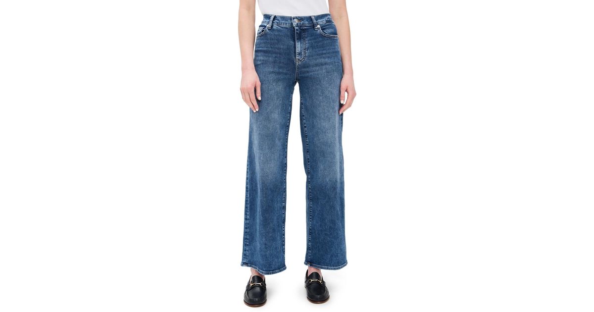 FRAME Le Slim Palazzo Jeans in Blue | Lyst