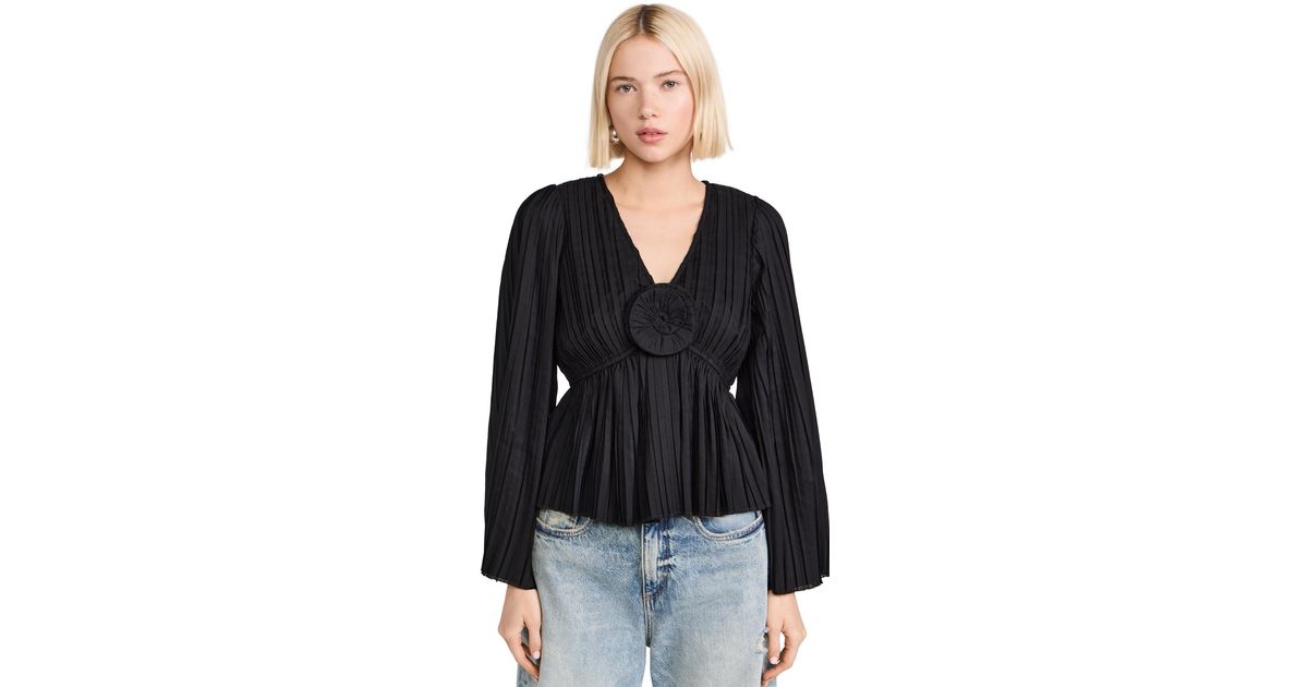 Sea Nomi Solid Rosette Top in Black | Lyst