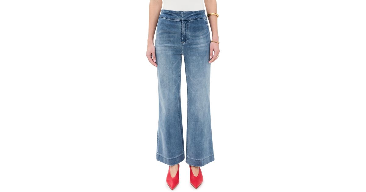 Alice + Olivia Quinn High Rise Cropped Bootcut Jeans in Blue | Lyst