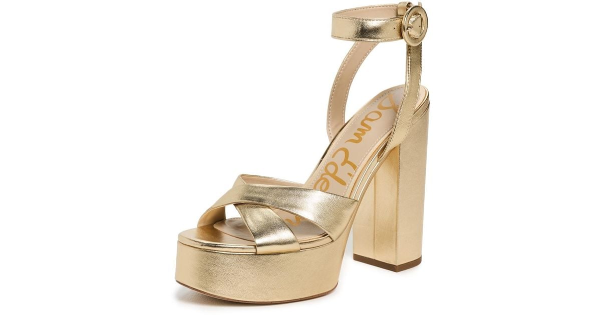 Sam Edelman Savannah Platform Heels in Natural | Lyst