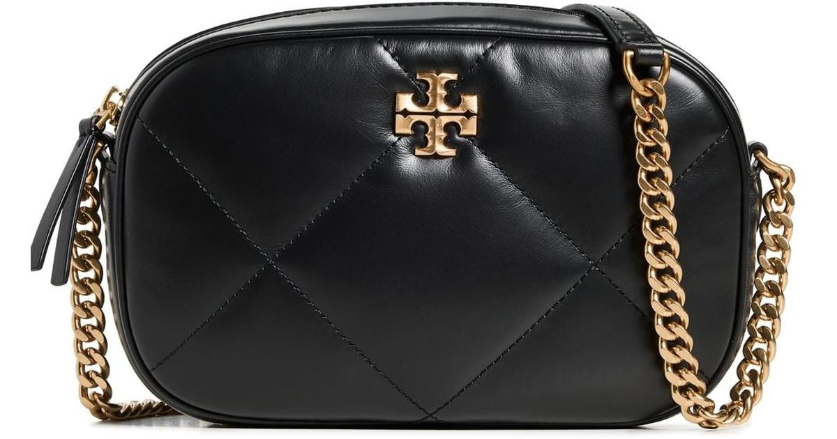 Tory Burch Kira Diamond Quilt Camera Bag in Black | Lyst