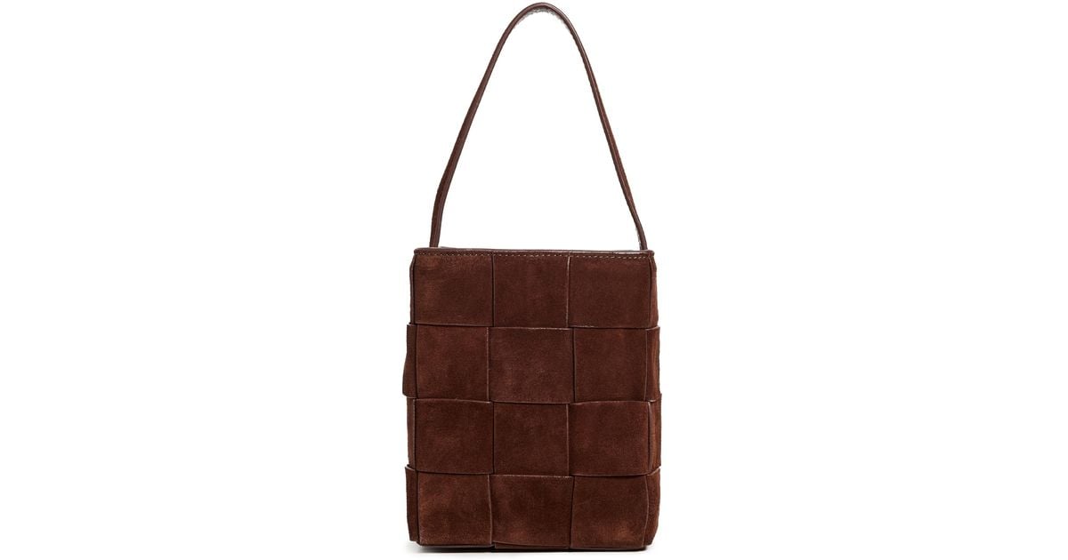 Loeffler Randall Laith Wide Woven Top Handle Bucket Bag in Brown | Lyst