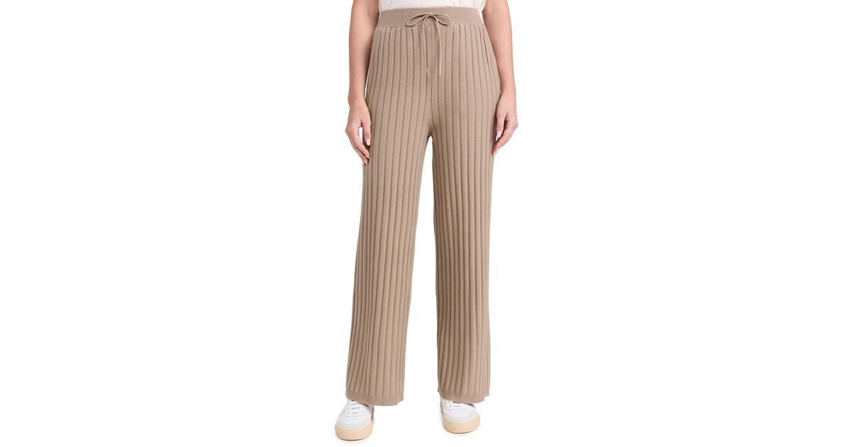 Varley Varey Ieon Wide Rib Knit Trouer in Natural | Lyst