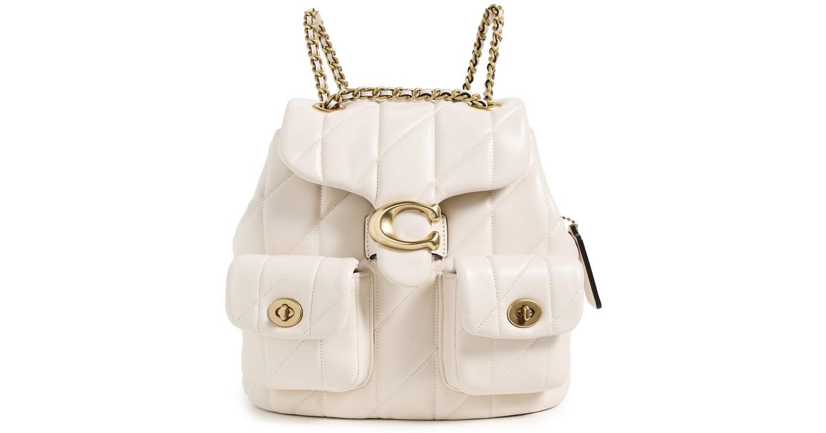 COACH Quilted Leather Tabby Backpack in Natural | Lyst
