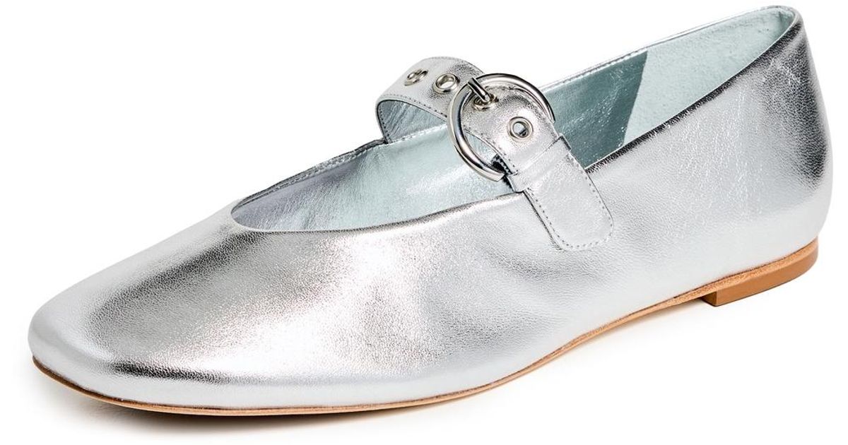 Reformation Bethany Ballet Flats in Metallic | Lyst