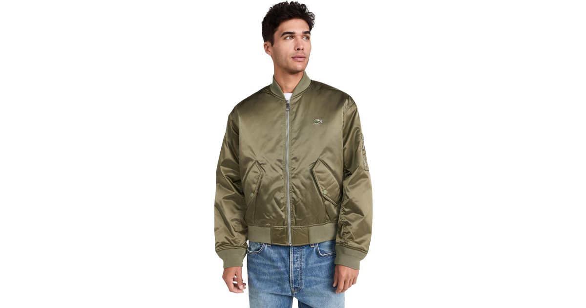 Lacoste Classic Bomber Jacket in Green for Men | Lyst