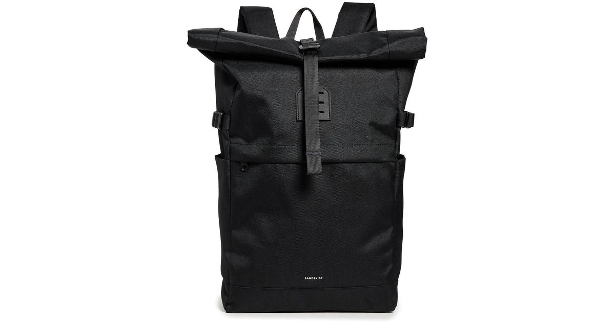 Sandqvist Icon Medium Rolltop Backpack in Black for Men | Lyst