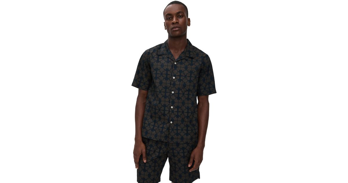 Universal Works Printed Road Shirt in Black for Men | Lyst