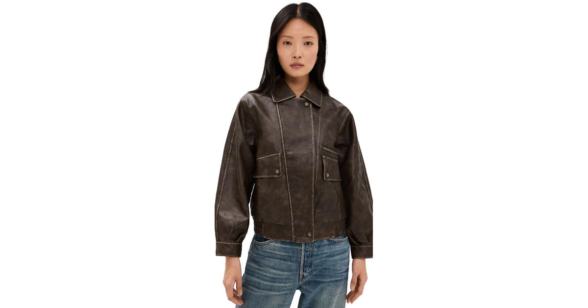 Moon River Neck Collar Faux Leather Jacket in Black | Lyst