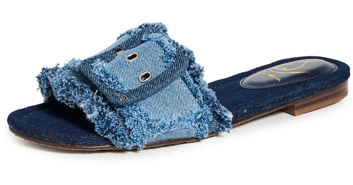 Sam Edelman Bambi Fray Sandals in Blue | Lyst