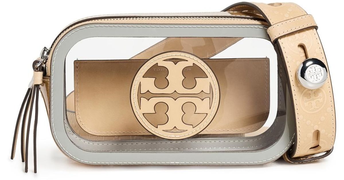 Tory Burch Miller Pvc Mini Crossbody Bag in White | Lyst