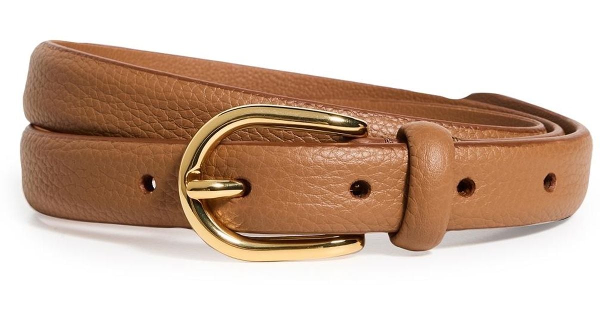 Anderson's Skinny Soft Grained Leather Belt in White | Lyst