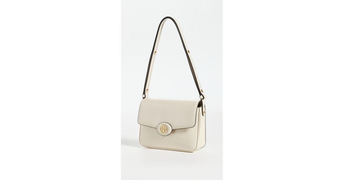 Tory Burch Robinson Spazzolato Convertible Shoulder in White | Lyst Tory Burch Robinson Spazzolato Convertible Shoulder in White | Lyst