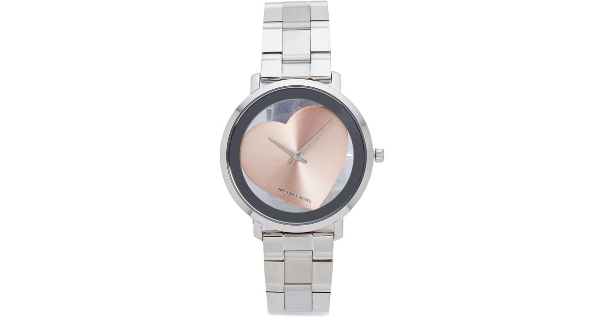 Michael Kors Jaryn Heart Watch in Metallic | Lyst