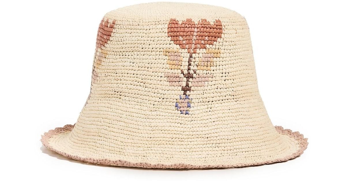 Freya Fleur Straw Hat in White | Lyst