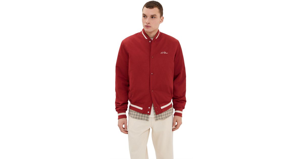 Les Deux Tech Varsity Jacket in Red for Men | Lyst