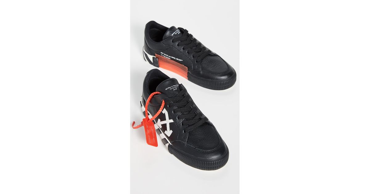 Off-White c/o Virgil Abloh *icon Black Vulcanized Leather Sneakers With ...