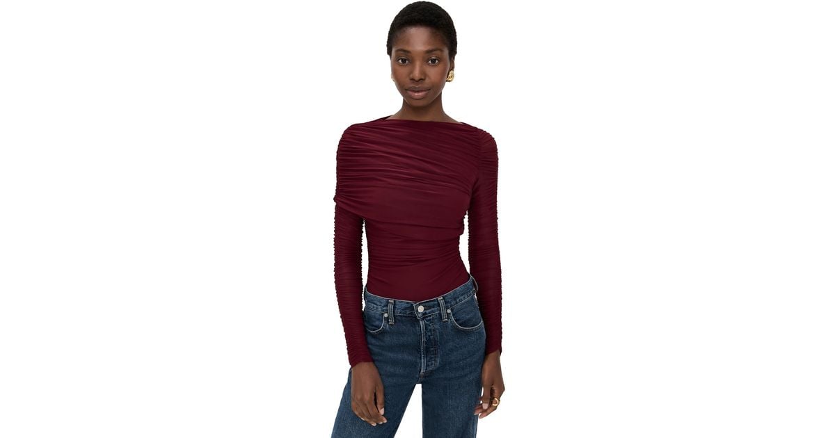 Ronny Kobo Zarina Bodysuit in Red | Lyst