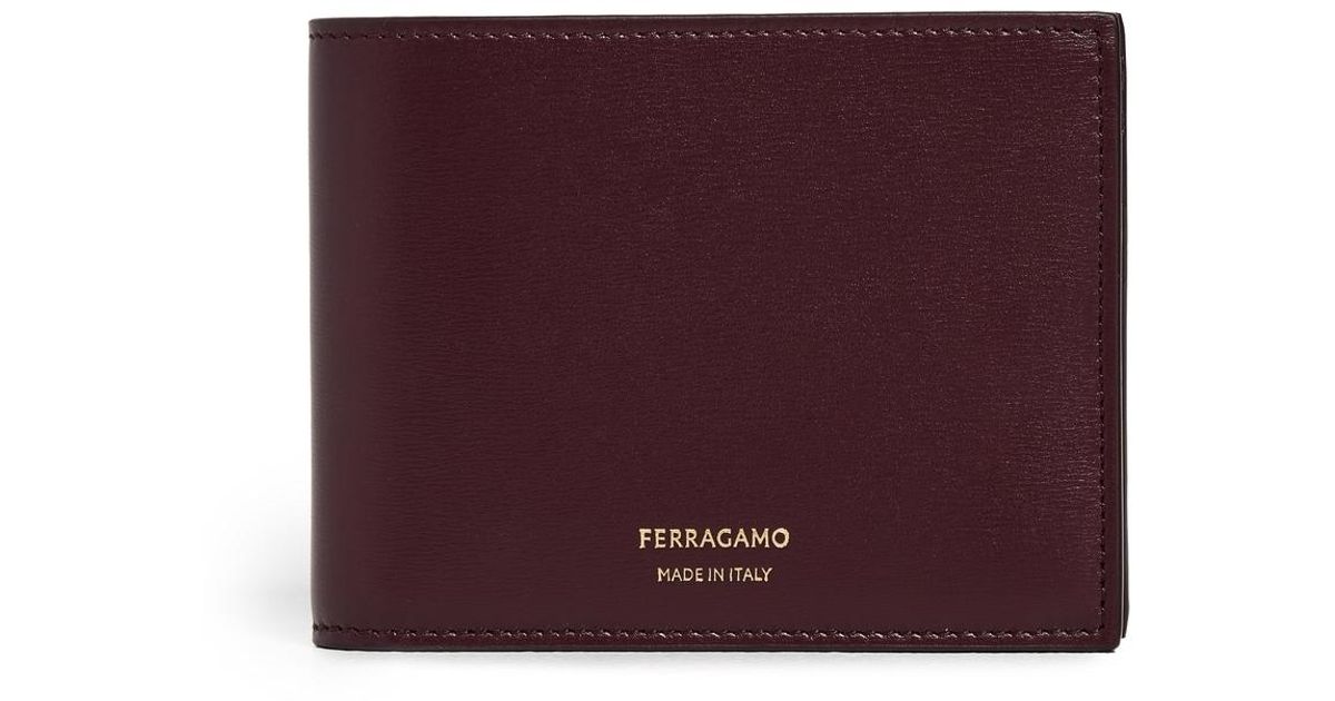 Ferragamo Florence Classic Leather Bifold Wallet in Red for Men | Lyst