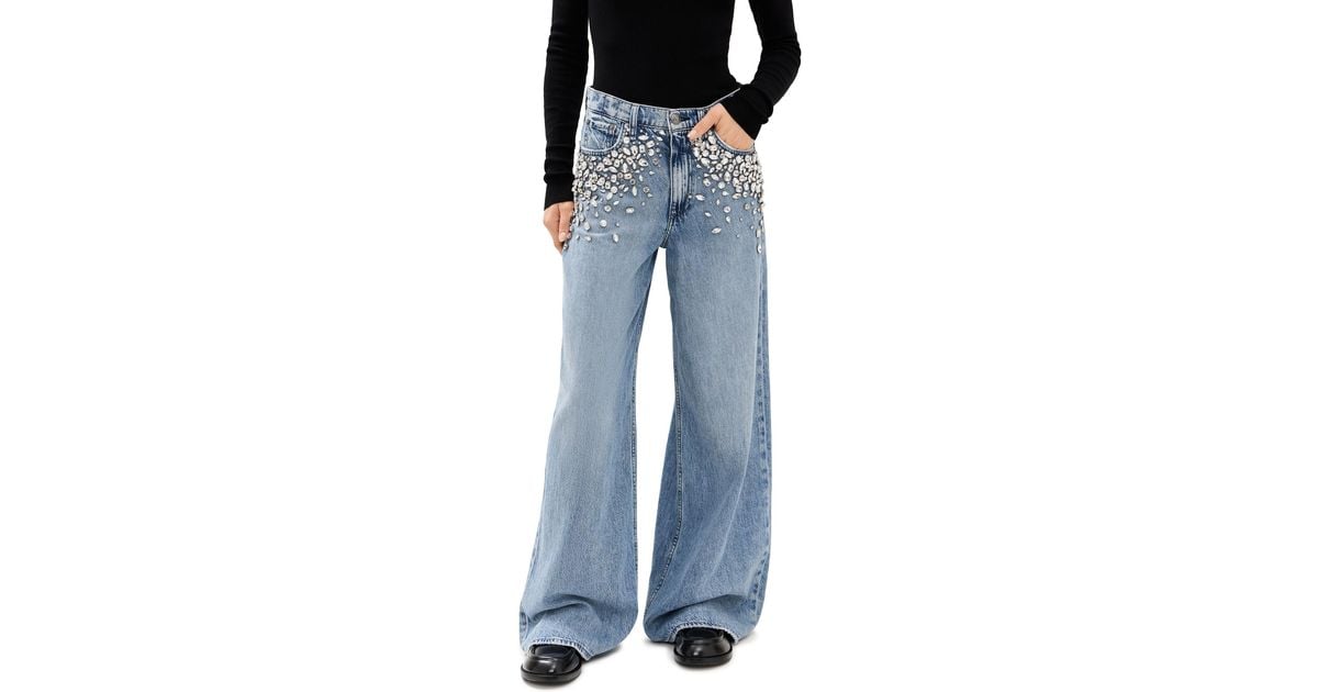 Rag & Bone Featherweight Sofie High-Rise Full Length Wide Jeans in Blue ...