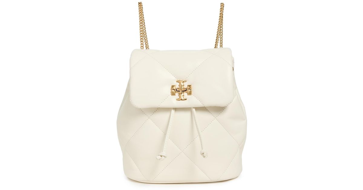 Tory Burch Kira Diamond Quilt Mini Backpack in Natural | Lyst