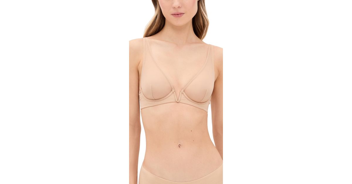 Commando Chich Mesh Plunge Underwire Bra in Natural | Lyst